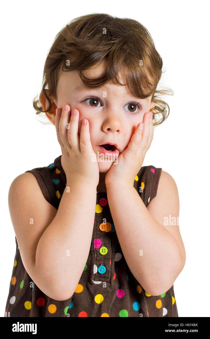 Little girl fully surprised and shocked Stock Photo - Alamy