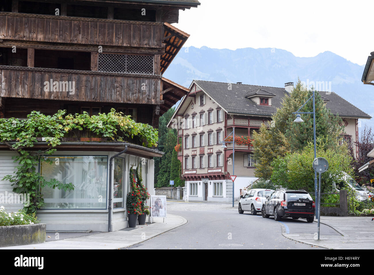 Sarnen, Switzerland - 1 October 2016: Old chalet house at Sarnen on the ...