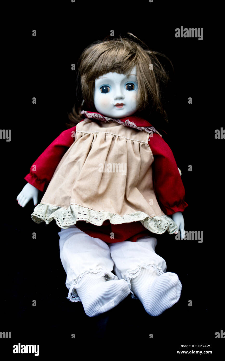 Close Up and Isolated Vintage Antique Old Doll Stock Photo - Alamy