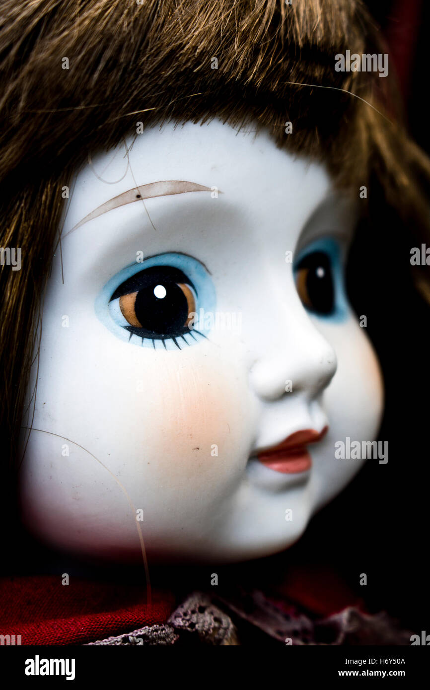 Close Up and Isolated Vintage Antique Old Doll Stock Photo - Alamy