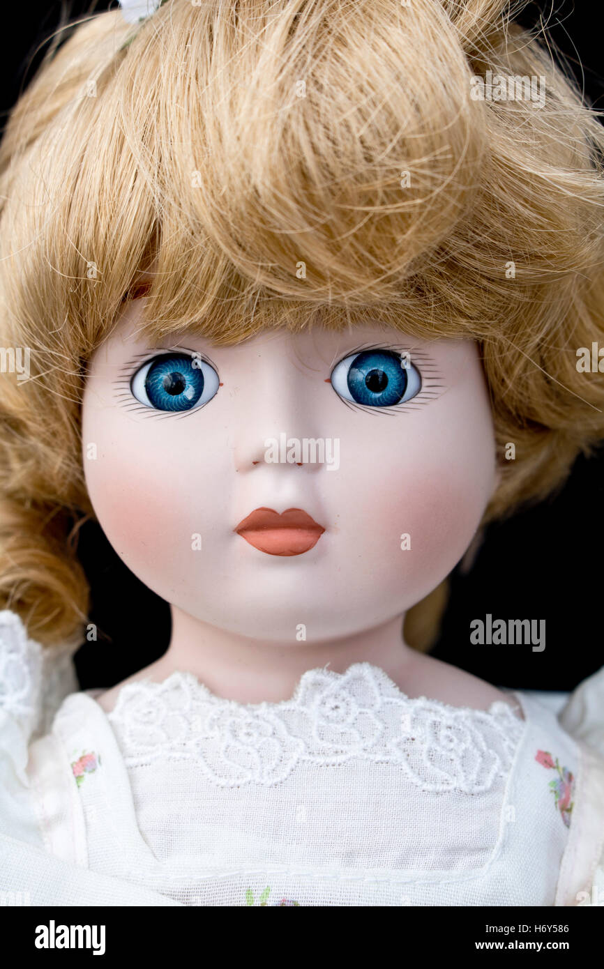 Close Up and Isolated Vintage Antique Old Doll Stock Photo - Alamy