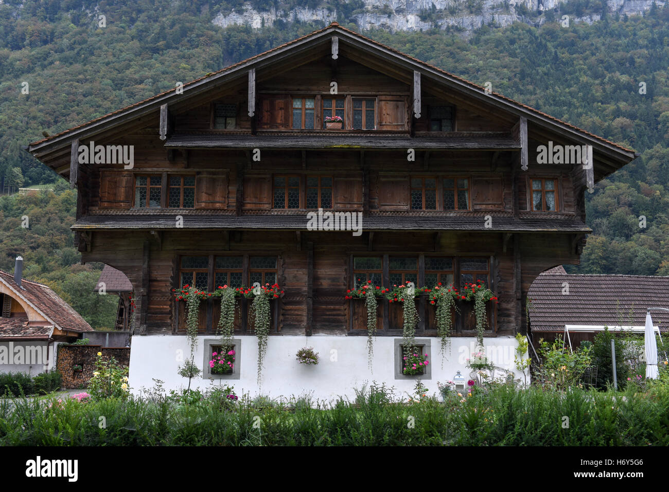 Sarnen, Switzerland - 1 October 2016: Old chalet at Sarnen on the Swiss ...