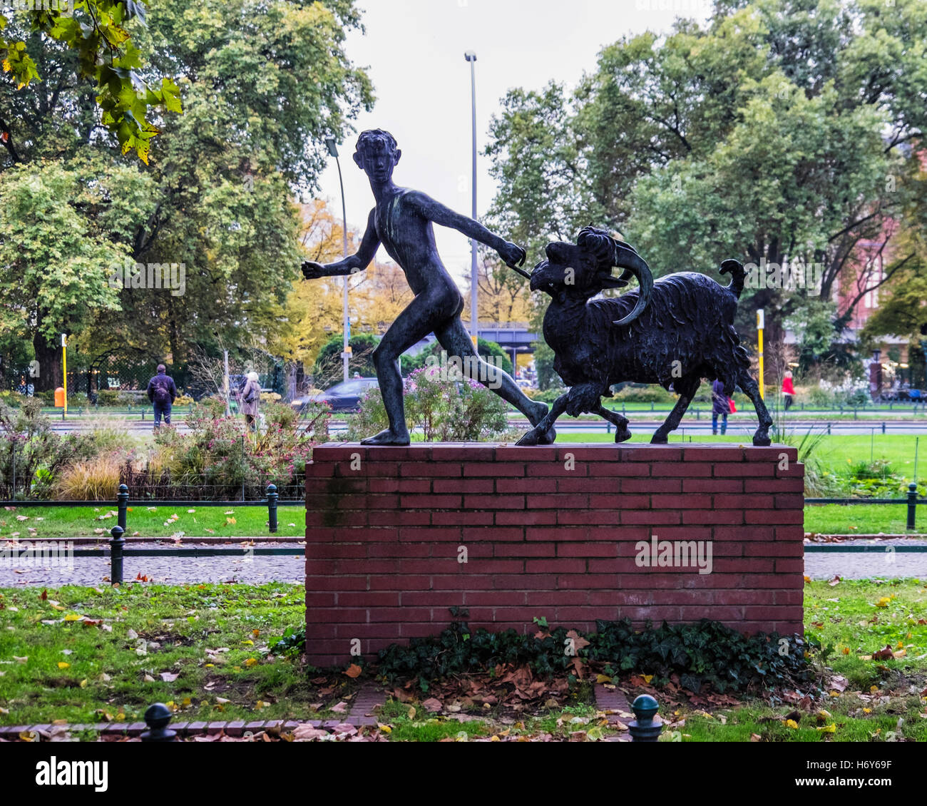 Boy with a Goat, Bronze sculpture by sculptor August Kraus at ...