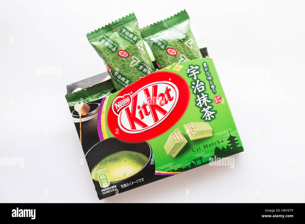 Nestle Japanese product Kitkat in Green Tea flavour,flavor Stock Photo ...