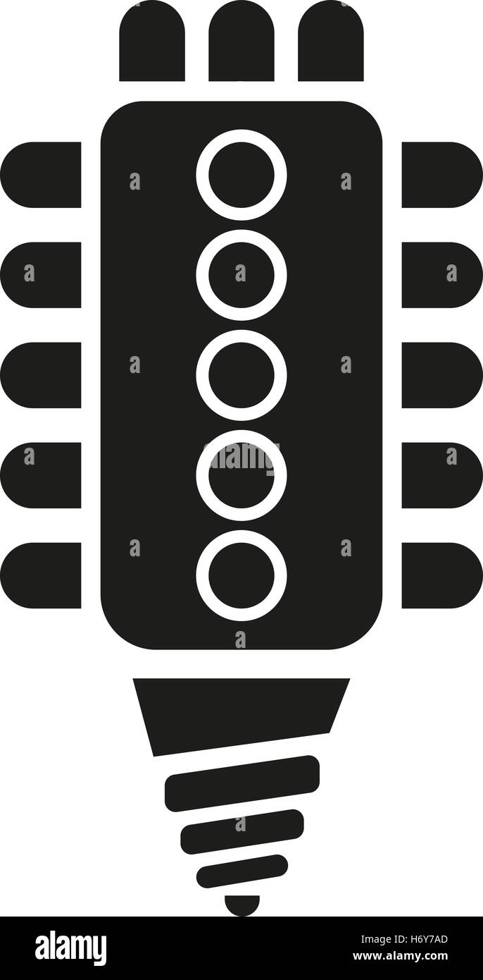 The led lamp icon. Lamp and bulb, lightbulb, CFL, luminodiode symbol.UI ...