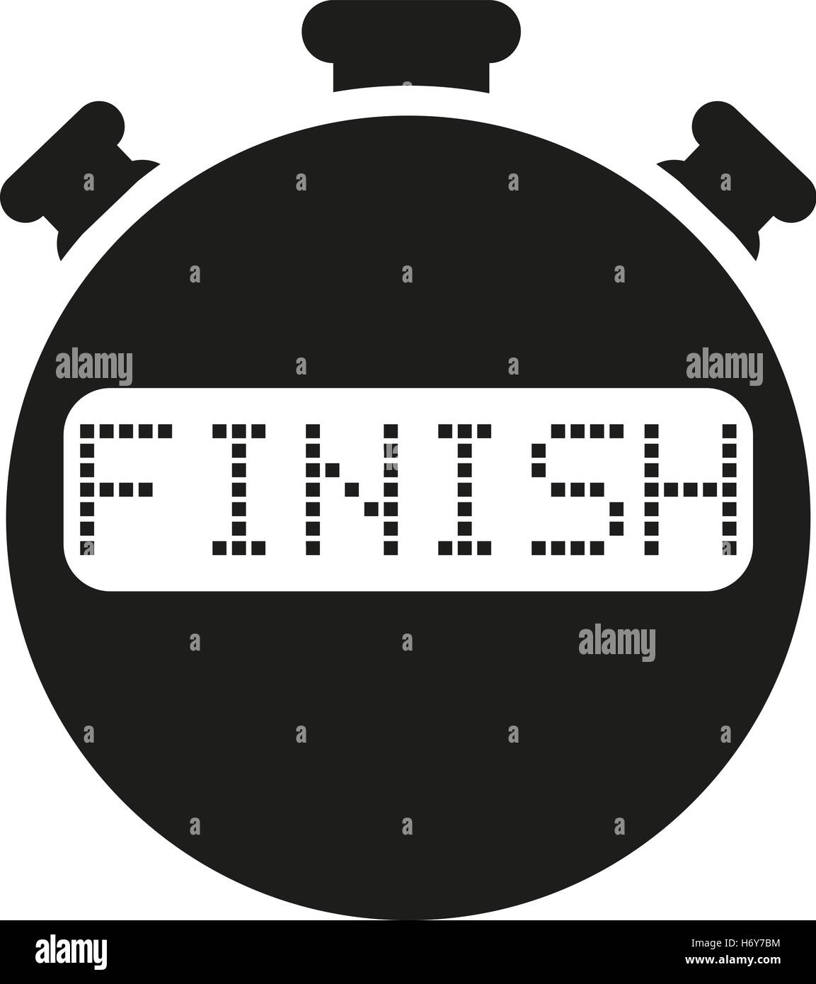 The finish stopwatch icon. Clock and watch, timer, countdown symbol. UI ...
