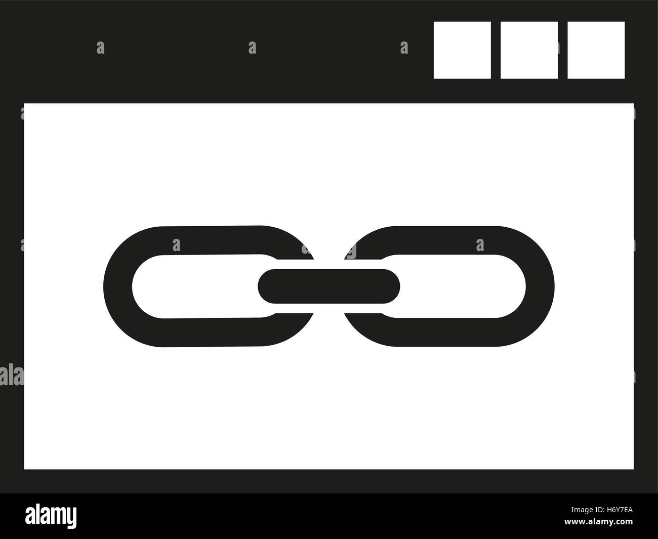 The website link icon. WWW and browser, development, seo symbol. UI ...