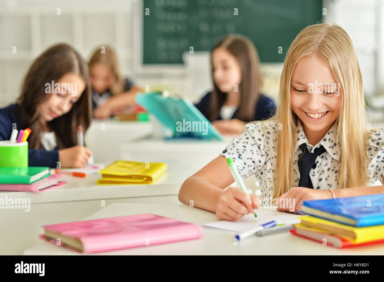 children at school in lessons Stock Photo - Alamy