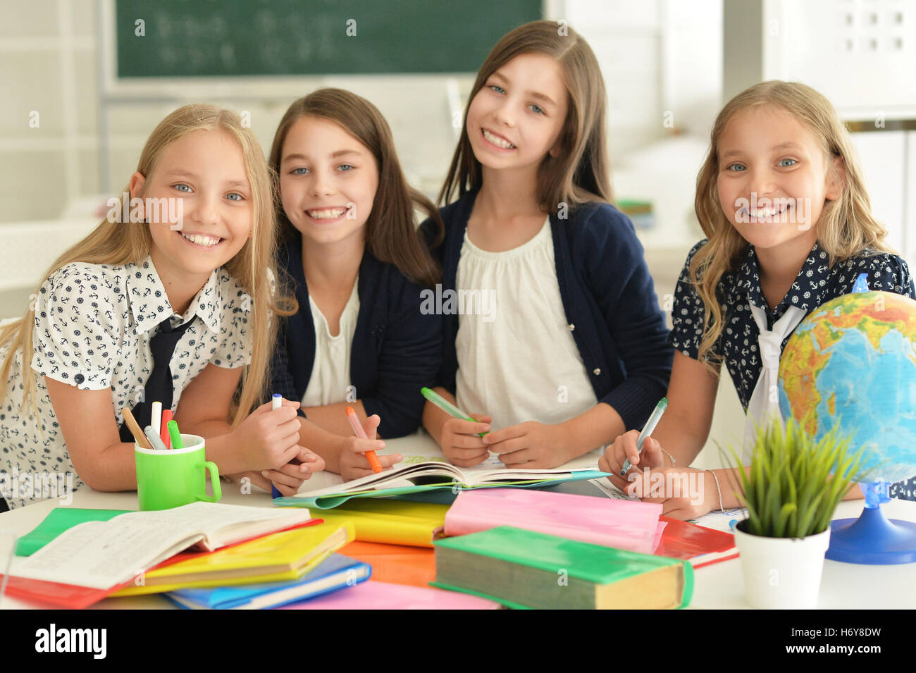 children at school in lessons Stock Photo - Alamy