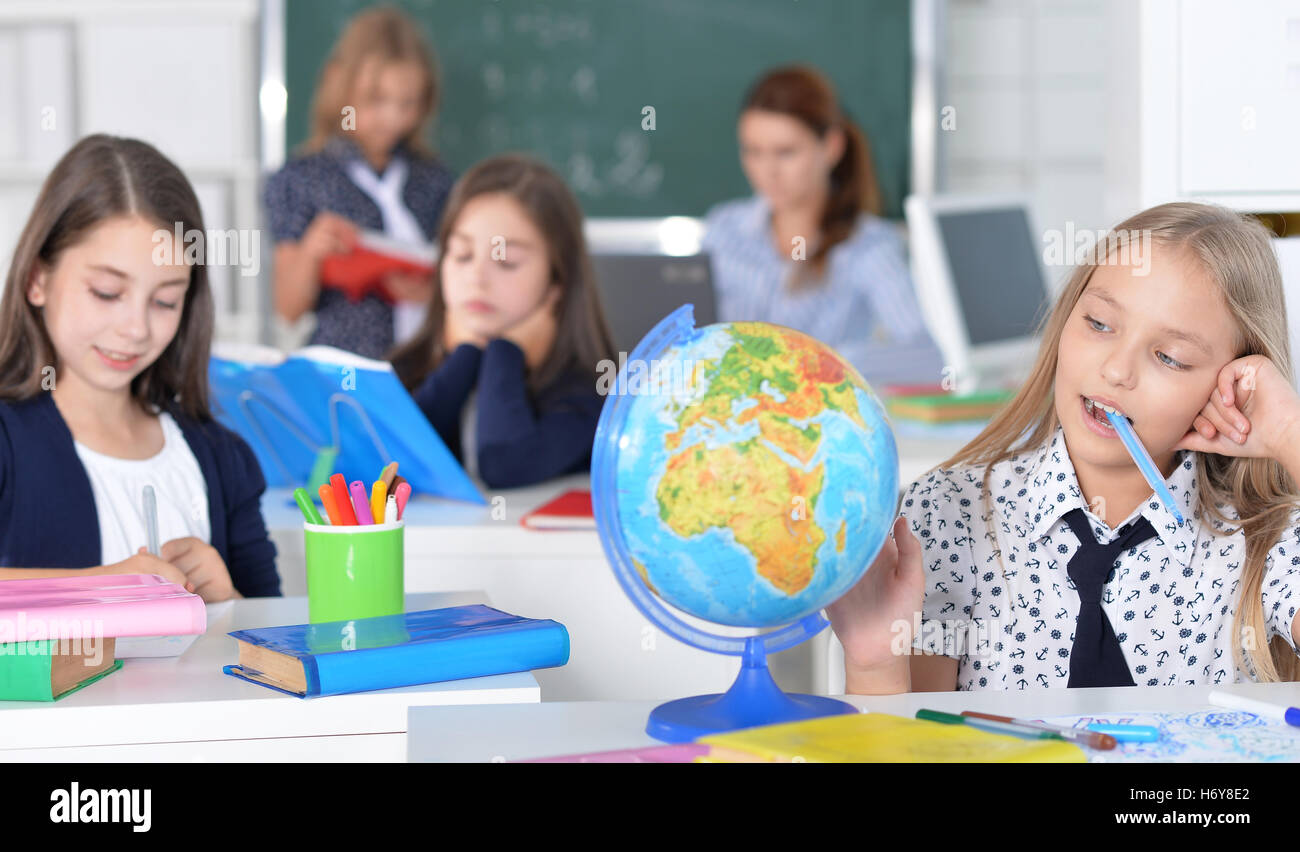 children at school in lessons Stock Photo - Alamy