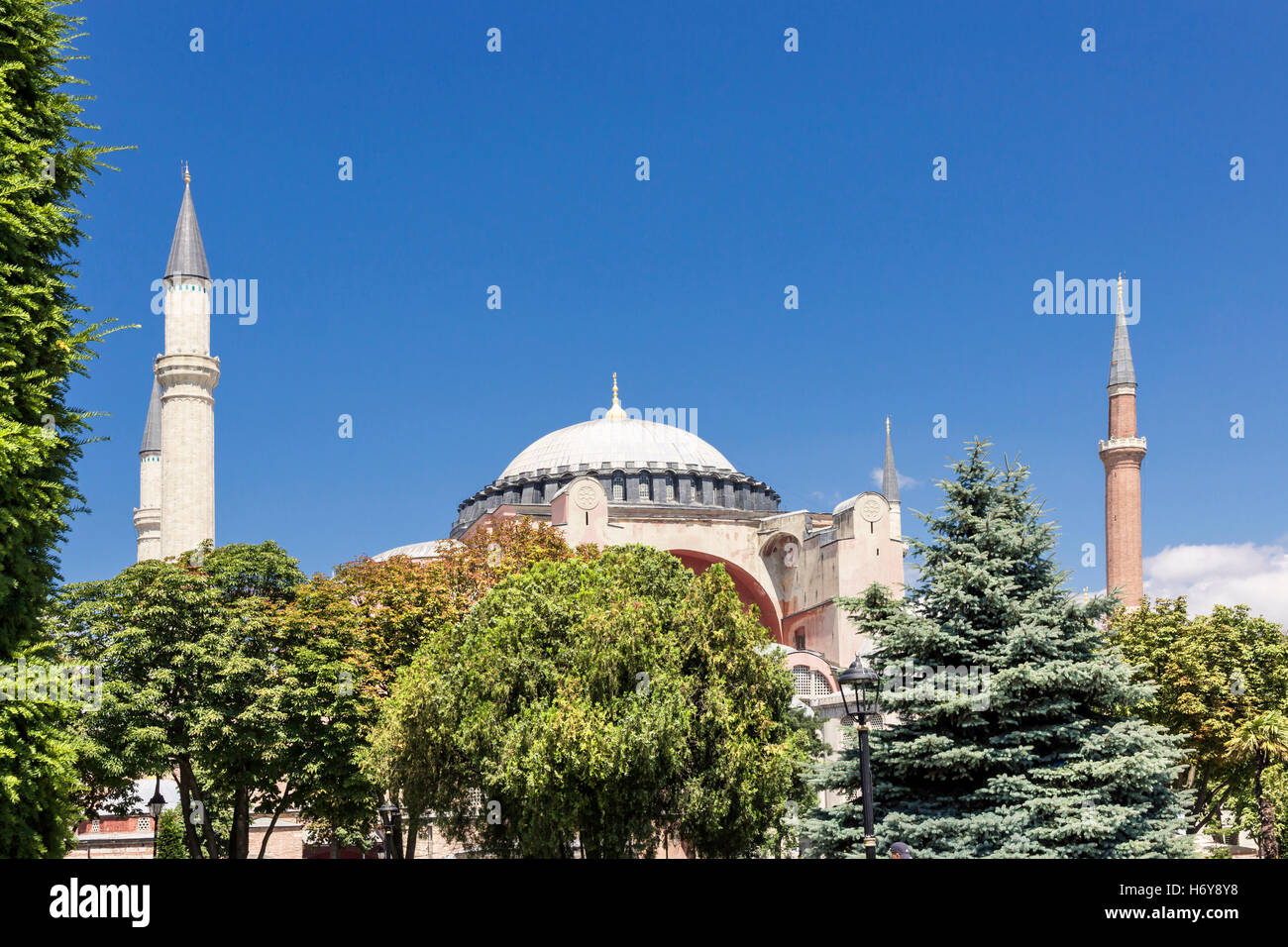 Sights of Turkey. Hagia Sophia in Istanbul. Famous Turkish monument ...