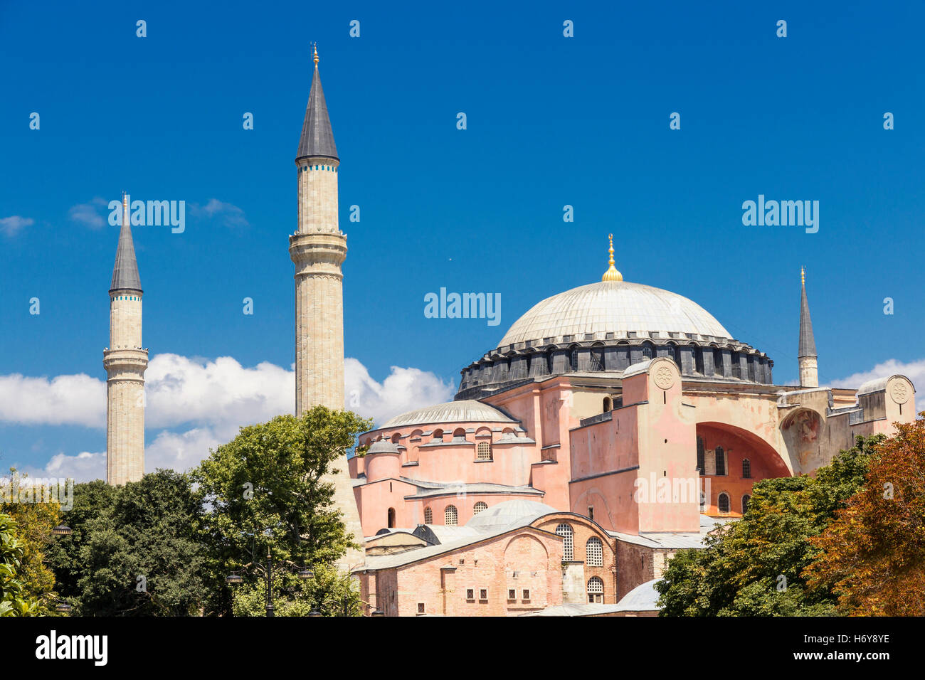 Sights of Turkey. Hagia Sophia in Istanbul. Famous Turkish monument ...