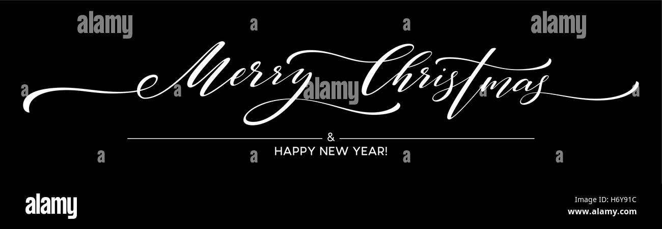 Merry Christmas Hand Lettering Isolated Vector Illustration Eps10