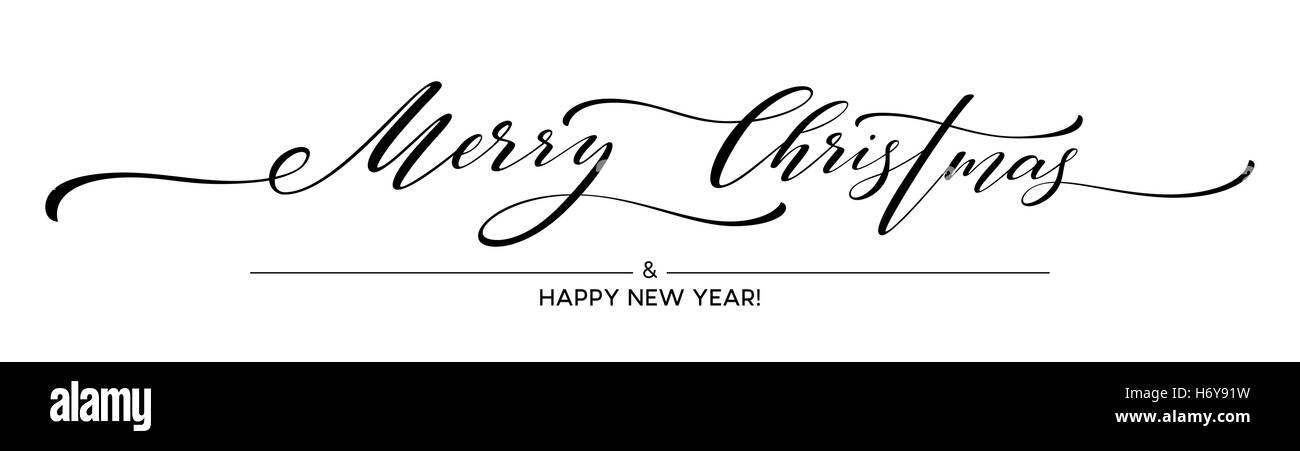 Merry Christmas hand lettering isolated. Vector illustration EPS10 ...