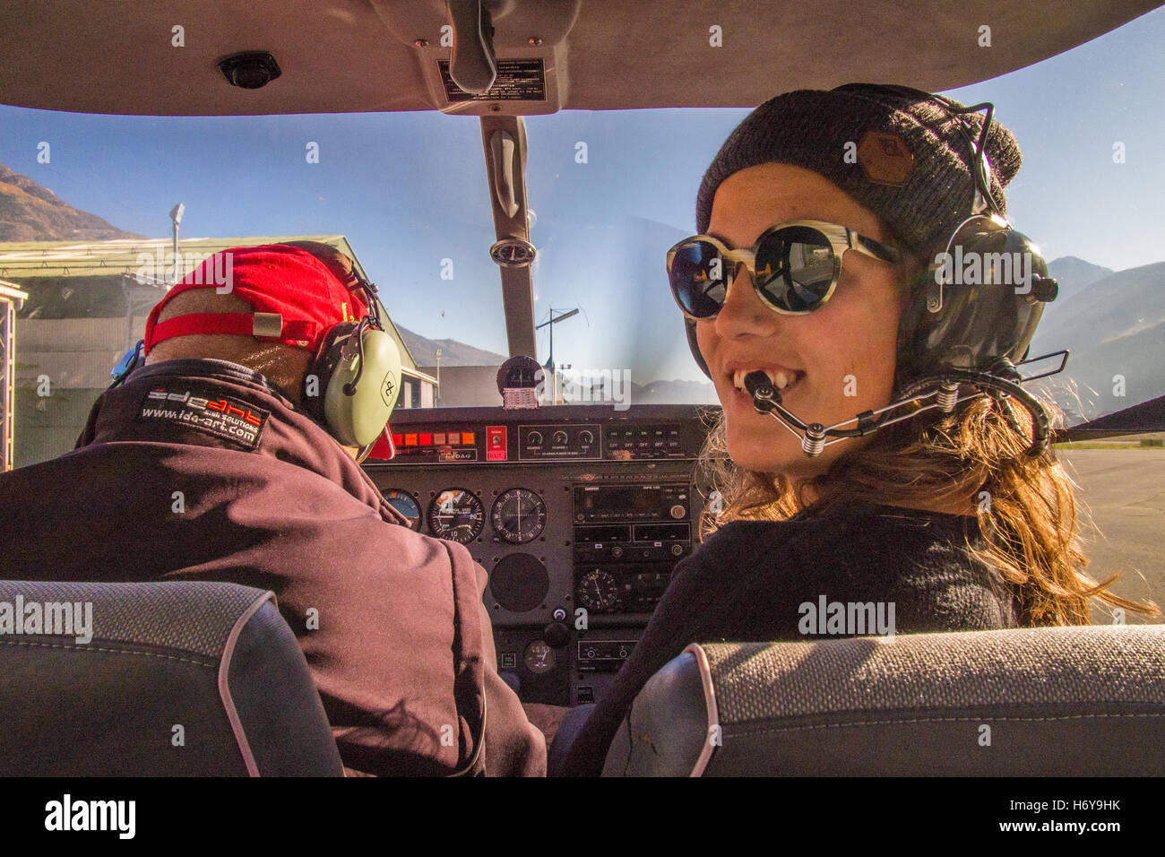 Ready for take off from Aosta Airport, Aosta Valley, Italy Stock Photo ...