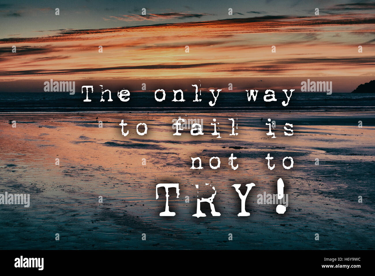 Inspirational motivational quote on a retro style background Stock ...