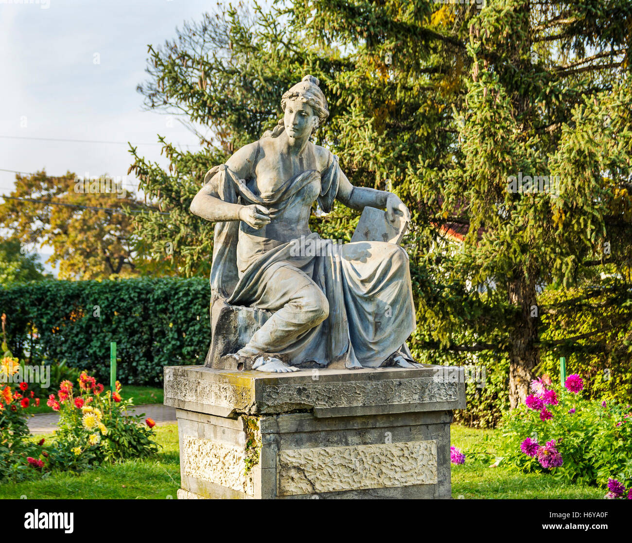 Statue in the Botanical Garden in Cluj Napoca, Transylvania, Romania ...