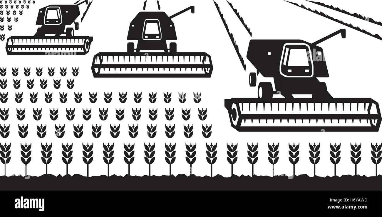 Combine harvesters Stock Vector Images - Alamy