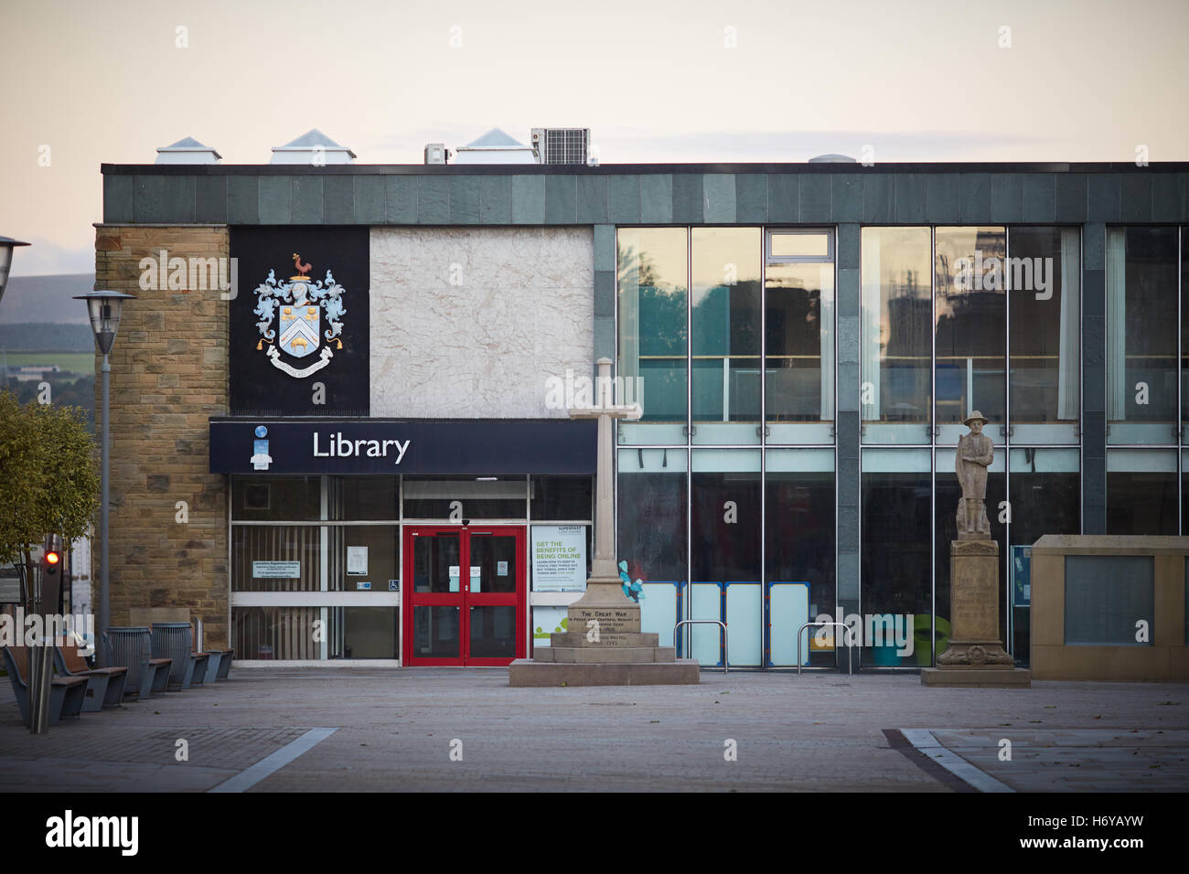 Nelson Lancashire Library town hall Market Square pendle hill behind ...