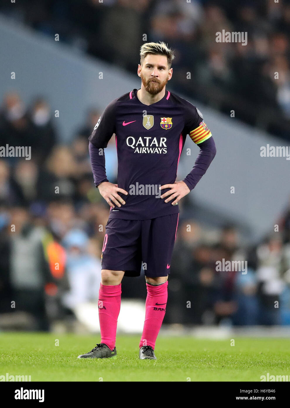 Barcelona's Lionel Messi appears dejected during the UEFA Champions ...