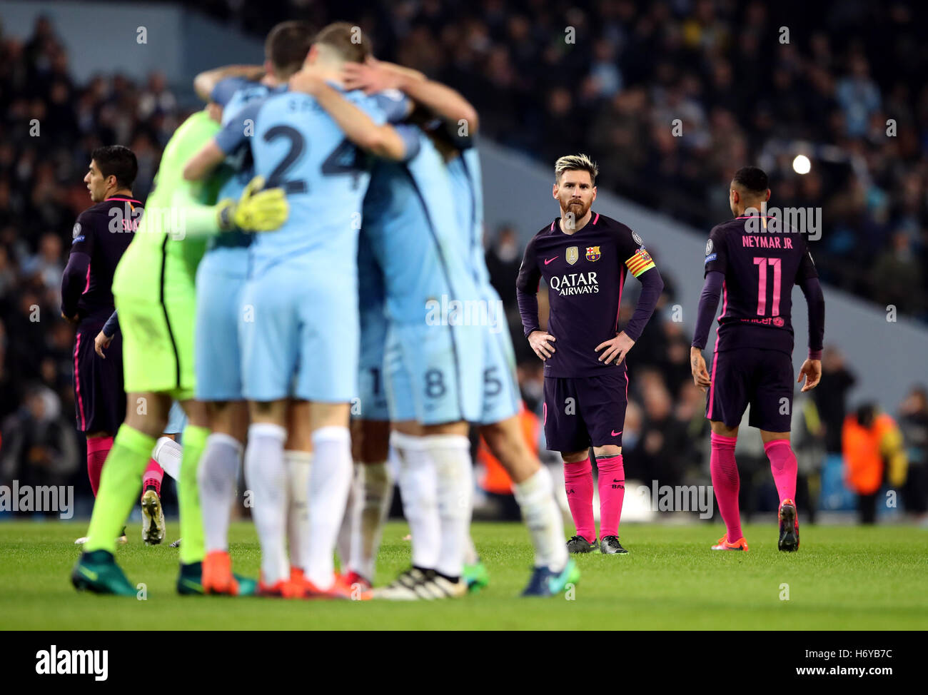 Barcelona's Lionel Messi appears dejected during the UEFA Champions ...