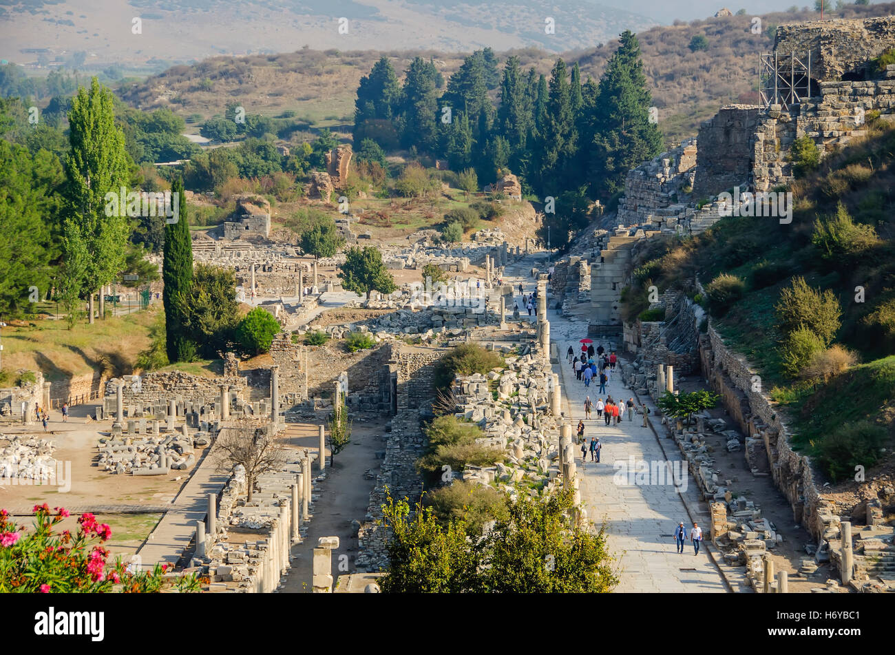 Above looking down on Lower Agora and Marble Street, Ephesus Izmir ...