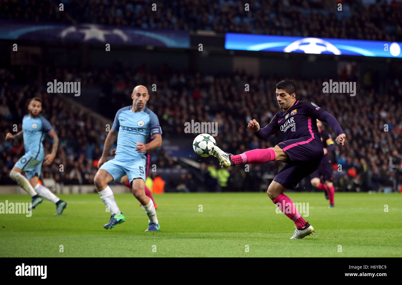 Barcelona's Luis Suarez in action during the UEFA Champions League ...
