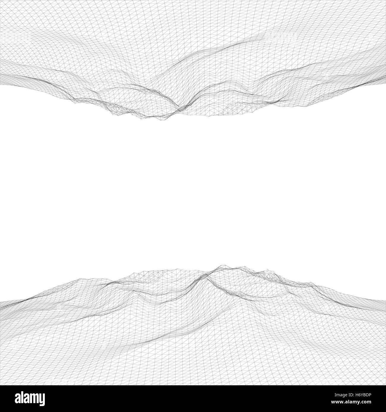 Abstract polygonal wave wireframe background. Vector illustration Stock ...