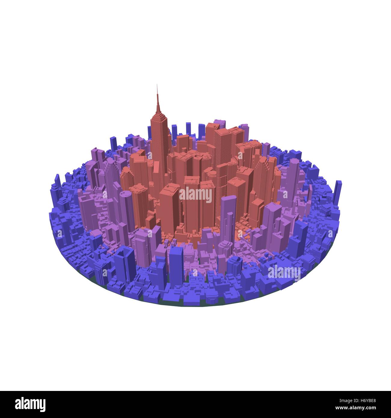 3d city circle.Isolated on white background. 3d Vector colorful ...