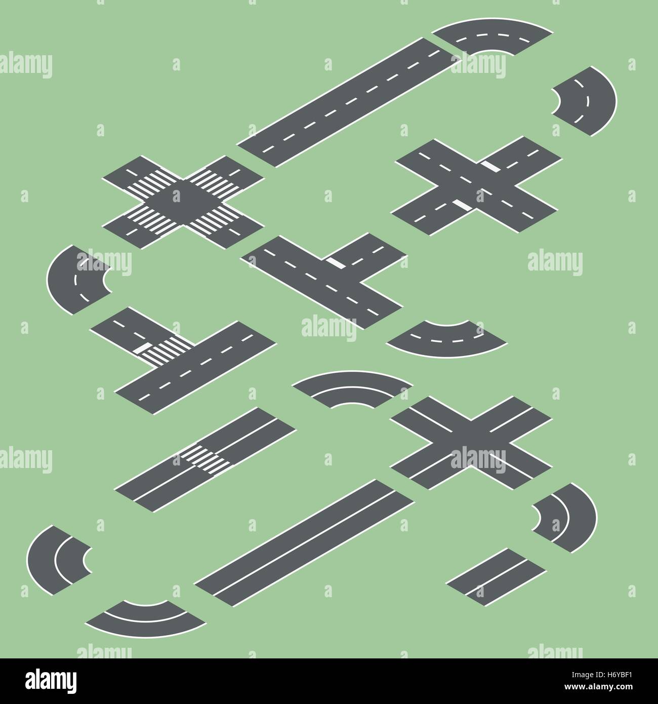 isometric road elements. Vector illustration Stock Vector Image & Art - Alamy