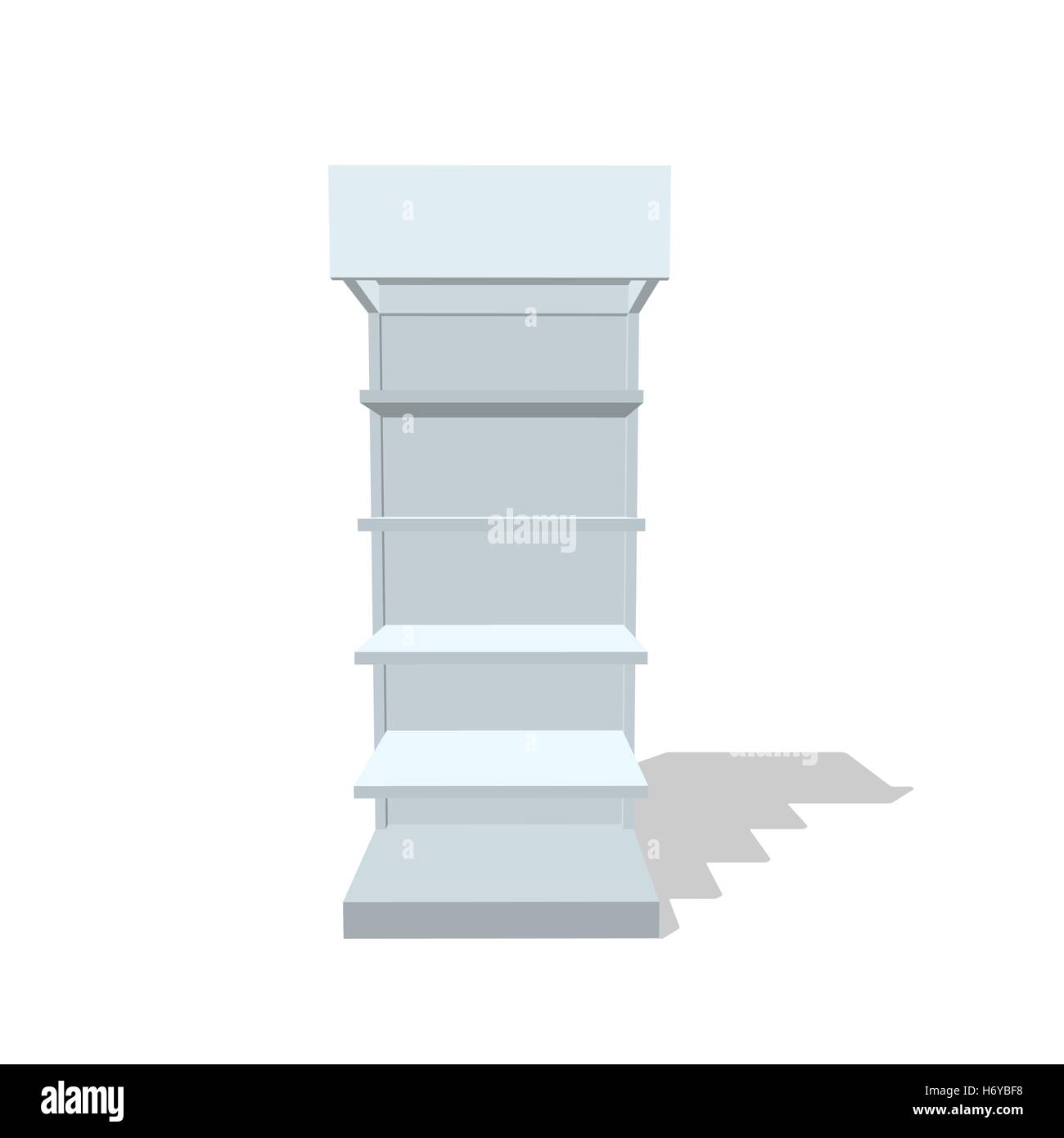 Empty showcase. Isolated on white background. 3d Vector illustration. Front view Stock Vector ...