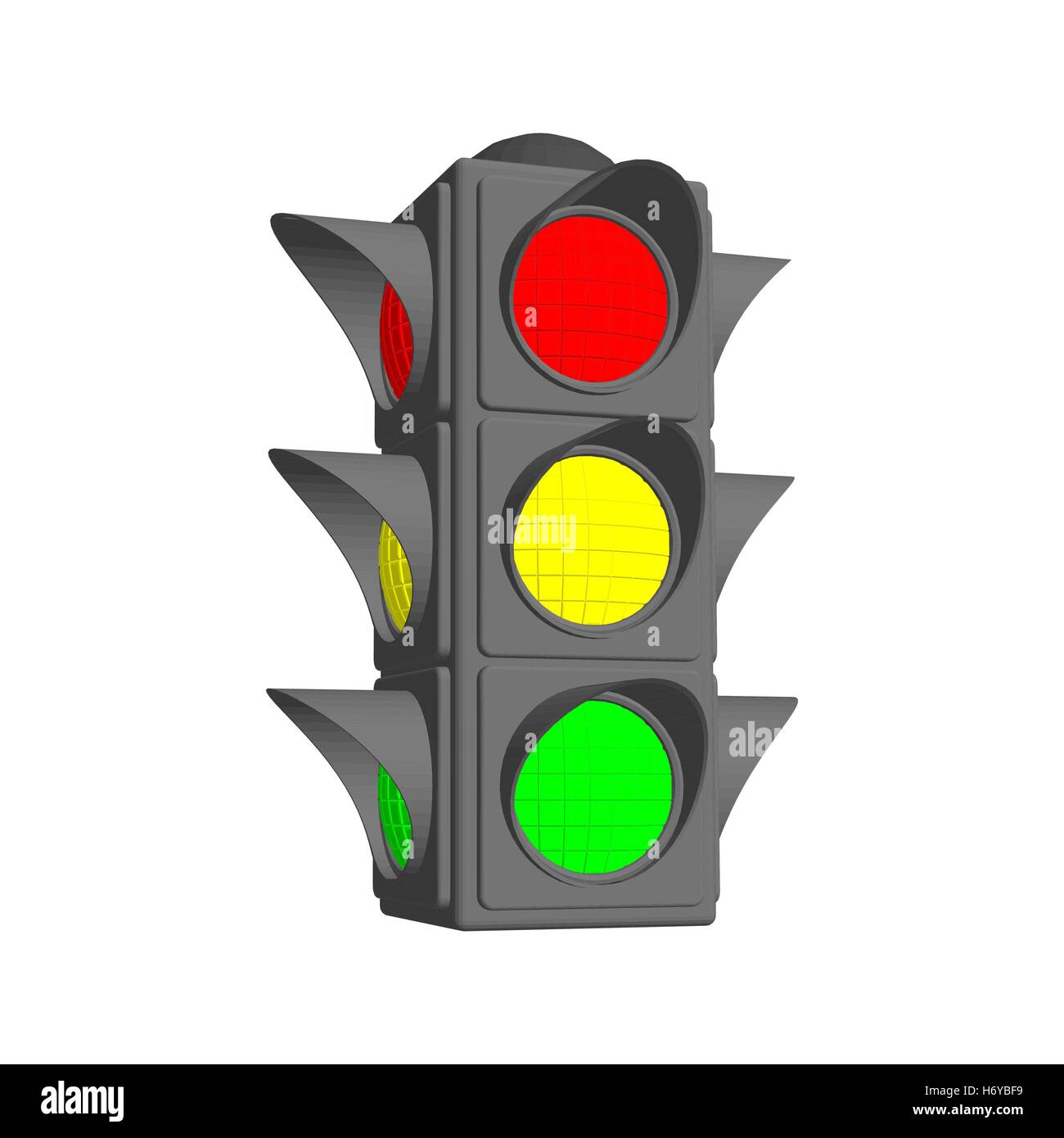 Traffic light.Isolated on white background. 3d Vector colorful ...