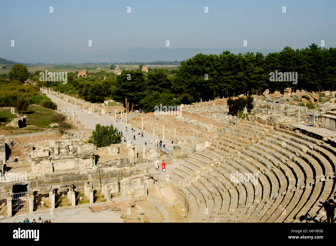 Great Theater and Harbor Road Ephesus Turkey Stock Photo - Alamy