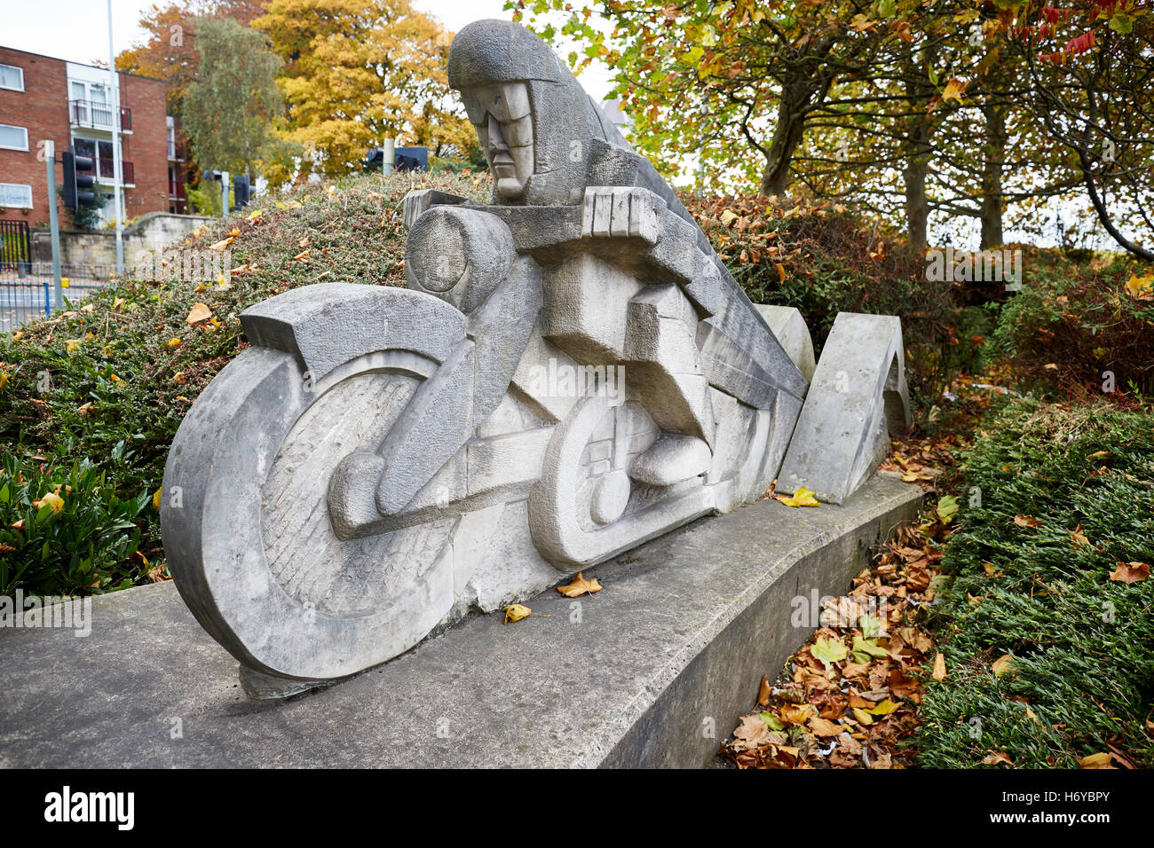 Art Deco Statue The Lone Rider Wolverhampton AJS built bikes Graisley ...