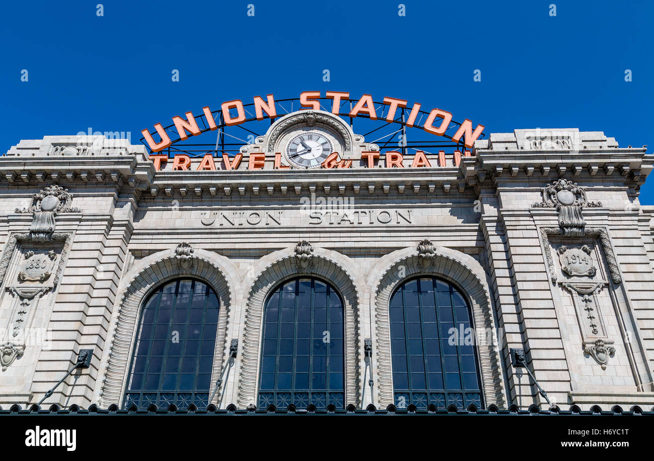 Facade of Union Station in Denver, Colorado Stock Photo - Alamy