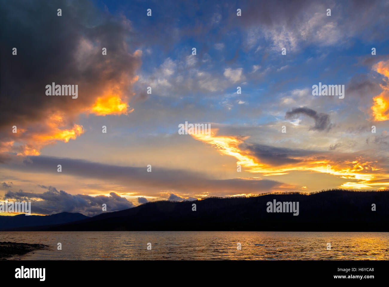 Sunset at Lake McDonald Stock Photo - Alamy