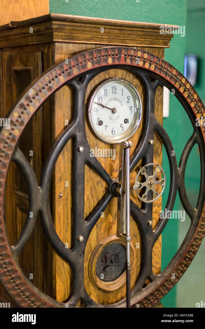 Leadville, Colorado - A time clock on display at the National Mining ...