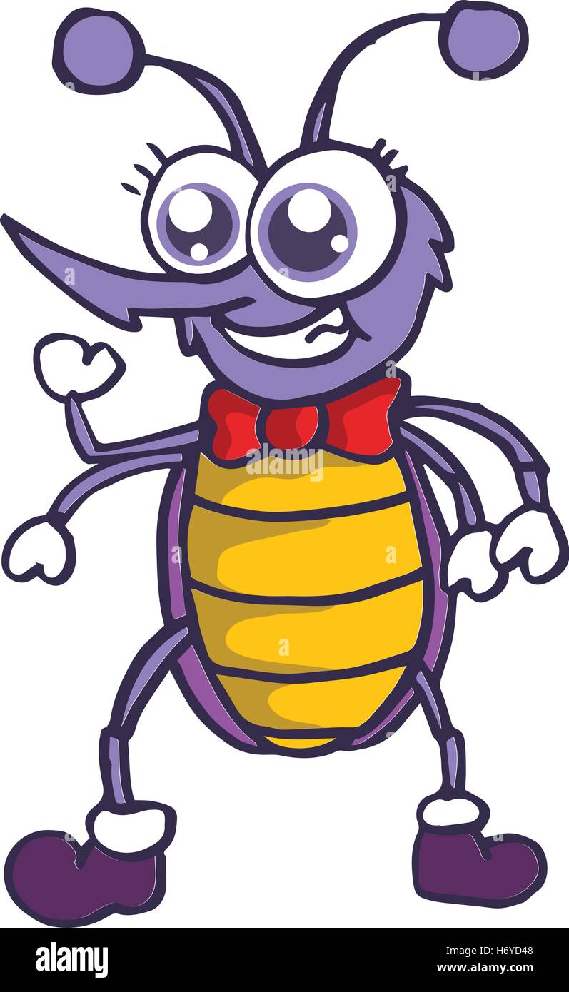 Funny mosquito cartoon character T-shirt design vector illustration ...