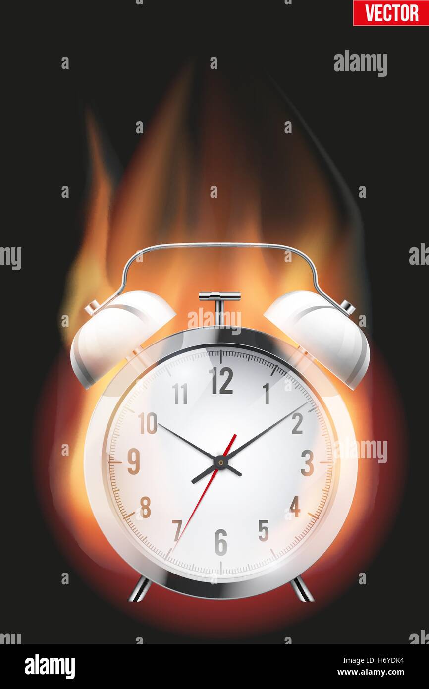 Simple clock on red Stock Vector Images - Alamy