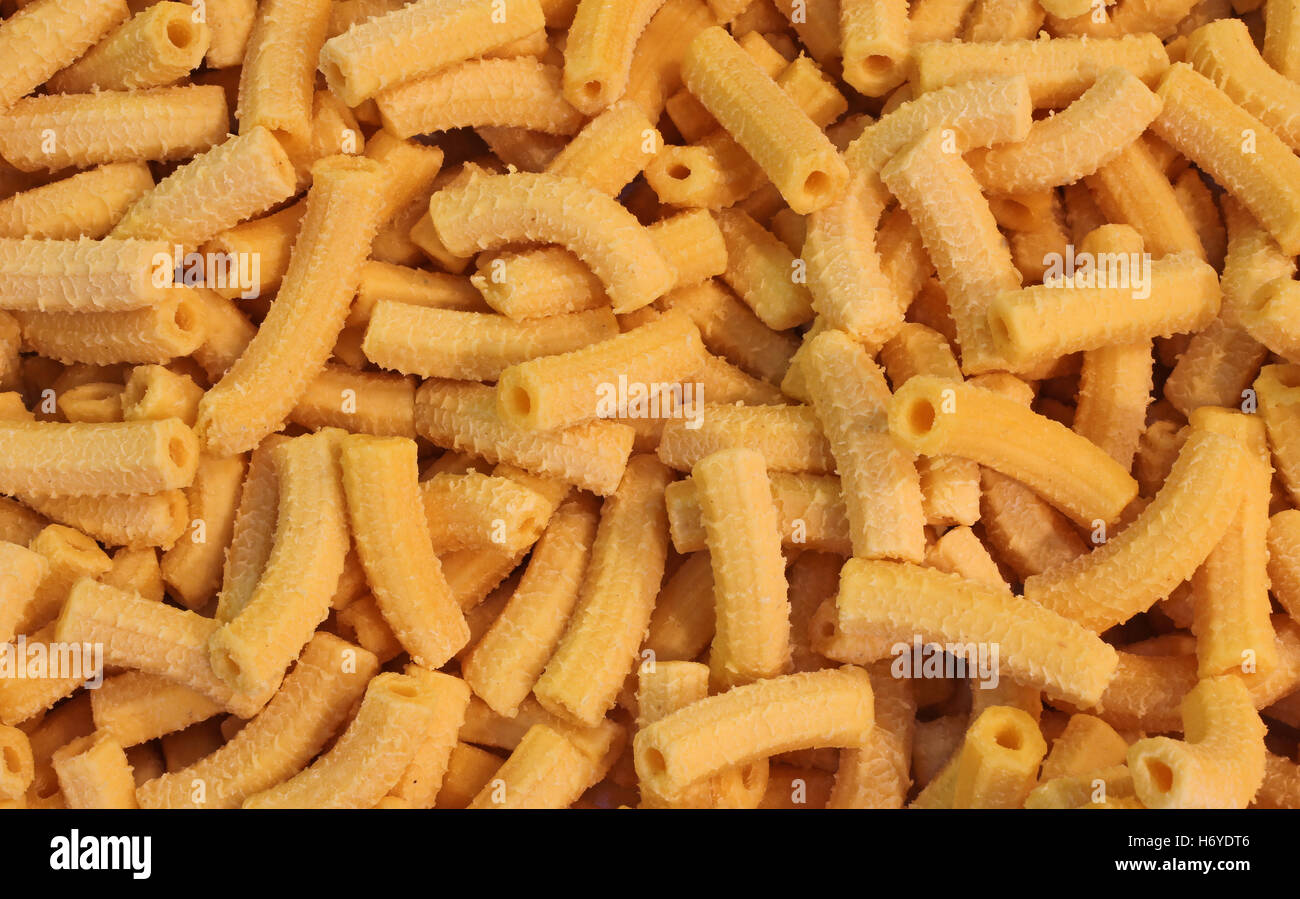 Homemade macaroni dry pasta made with fresh eggs in the restaurant of ...
