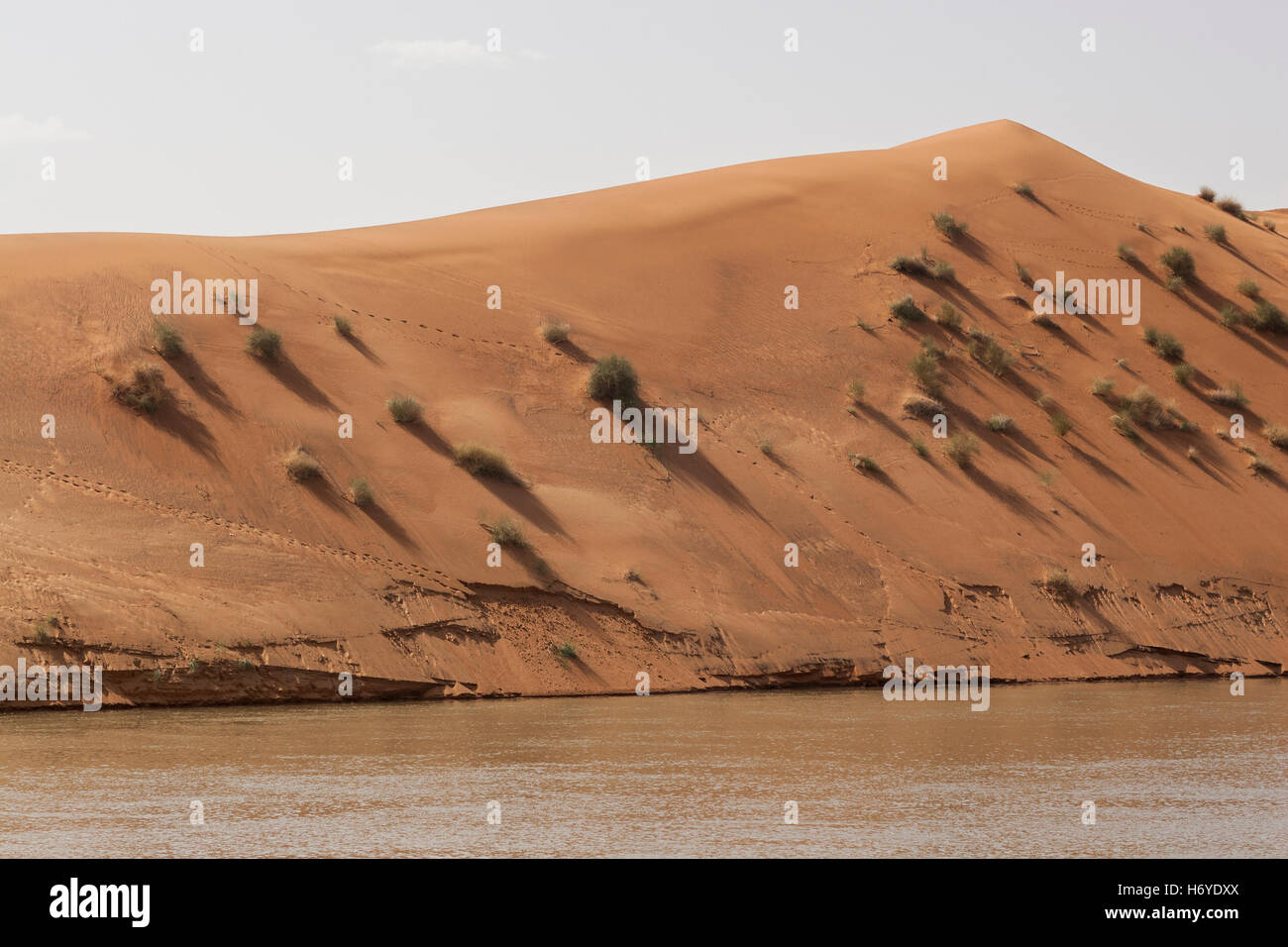 La Dune Rose, a large sand dune on the west bank of River Niger, near ...