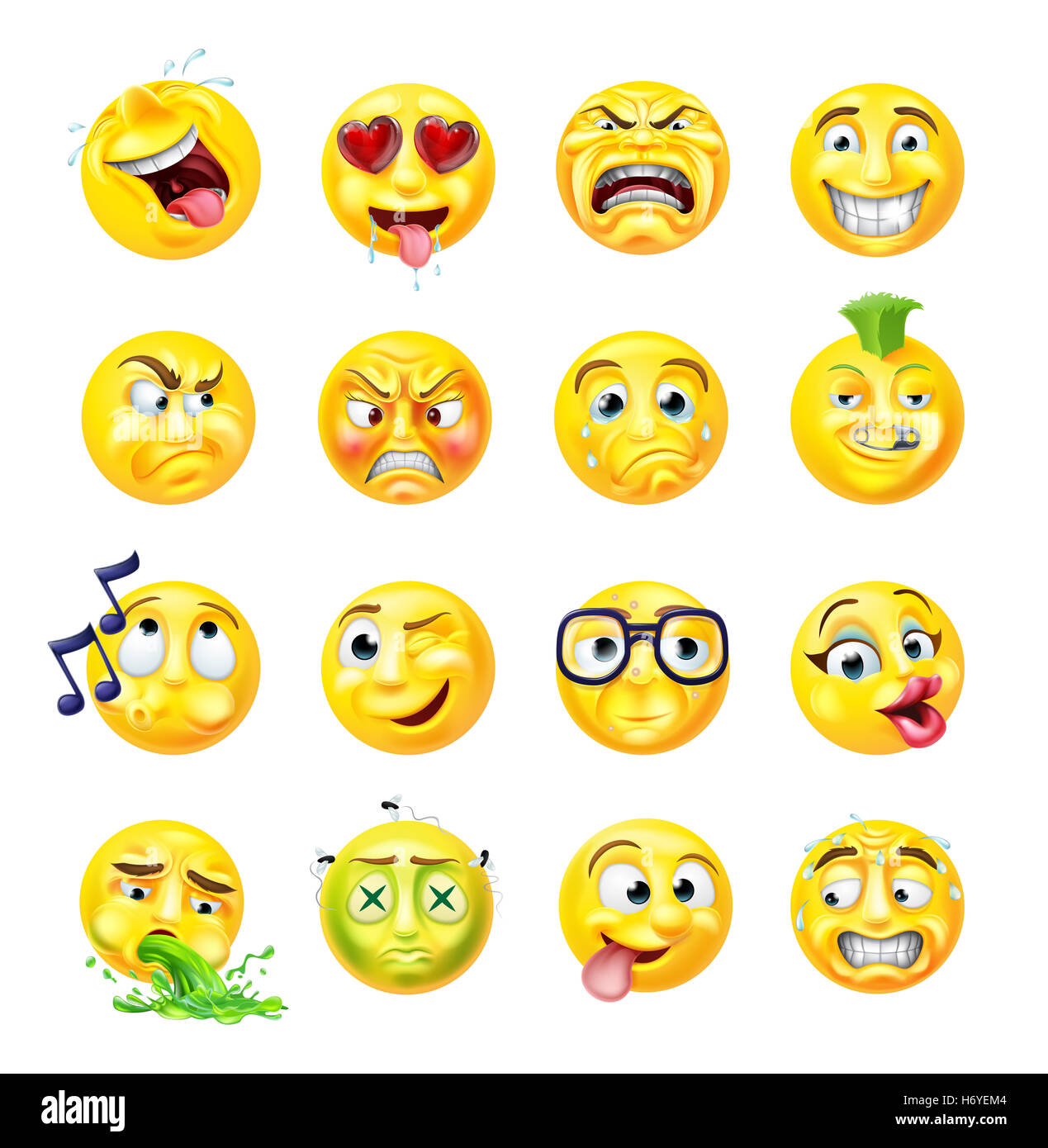 Face emoji icon set hi-res stock photography and images - Alamy