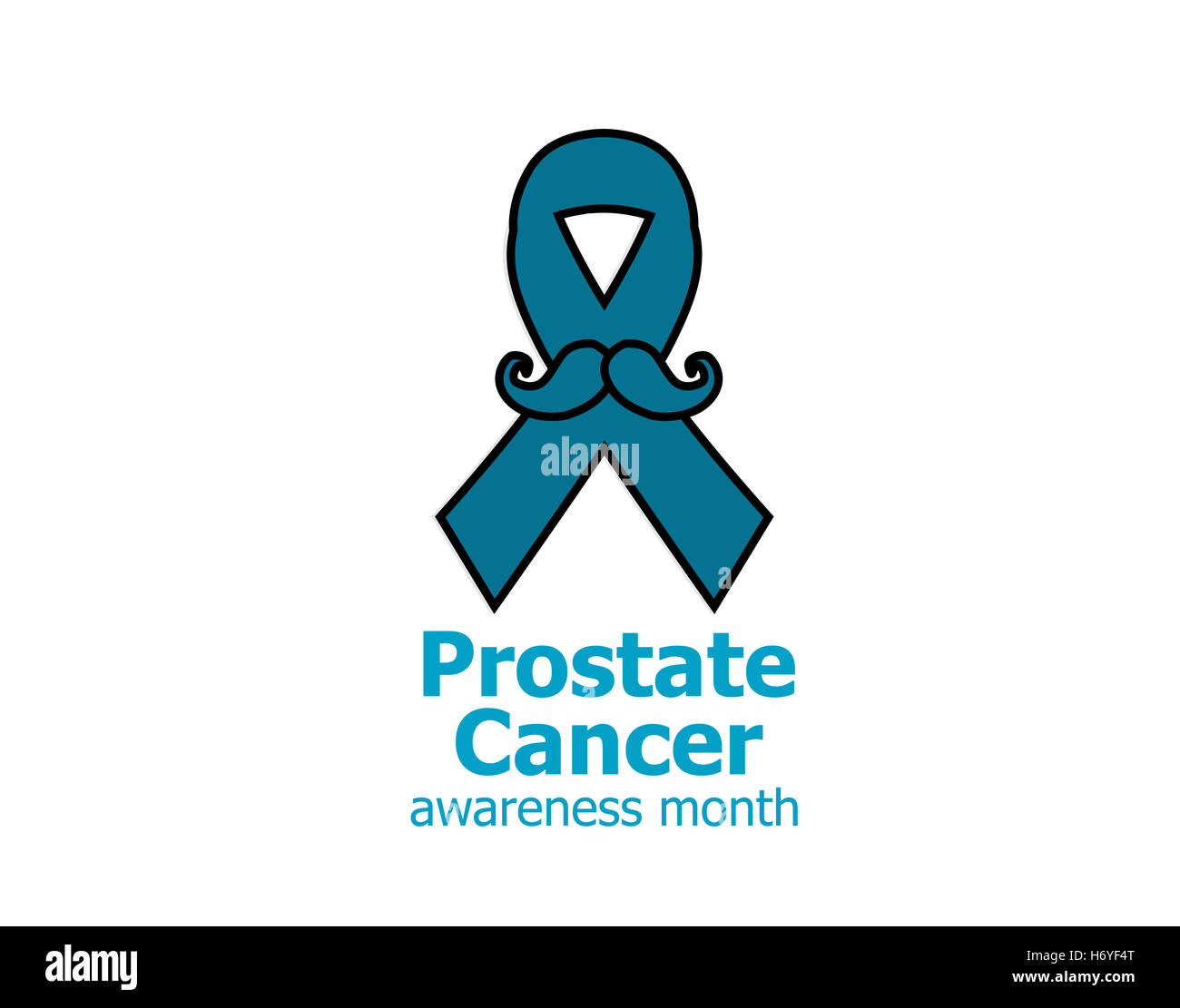 Prostate cancer ribbon awareness on white background. Light blue ribbon ...