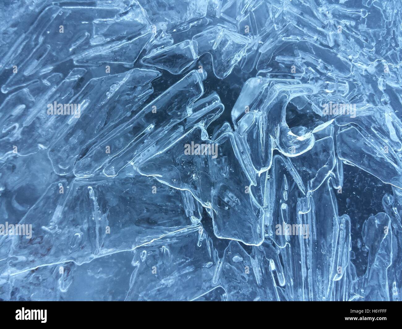 beautiful fresh water blue ice background in northern wilderness Stock ...