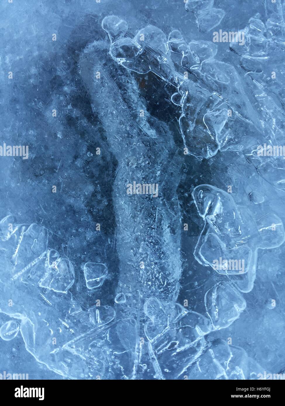 beautiful fresh water blue ice background in northern wilderness Stock ...