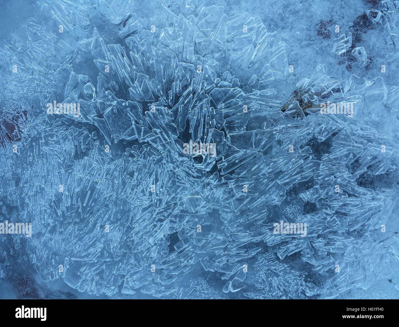 beautiful fresh water blue ice background in northern wilderness Stock ...