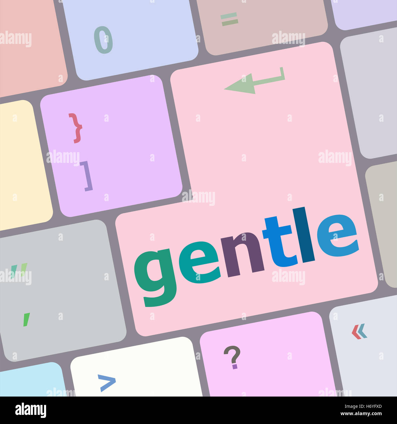 gentle button on computer pc keyboard key Stock Photo - Alamy
