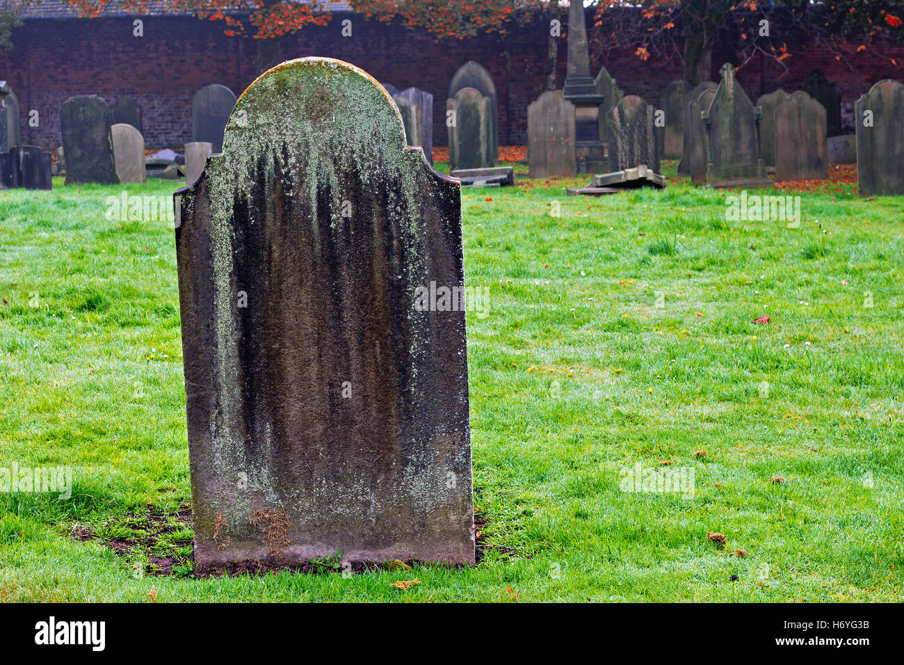 Blank old gravestones in an ancient cemetery Stock Photo - Alamy