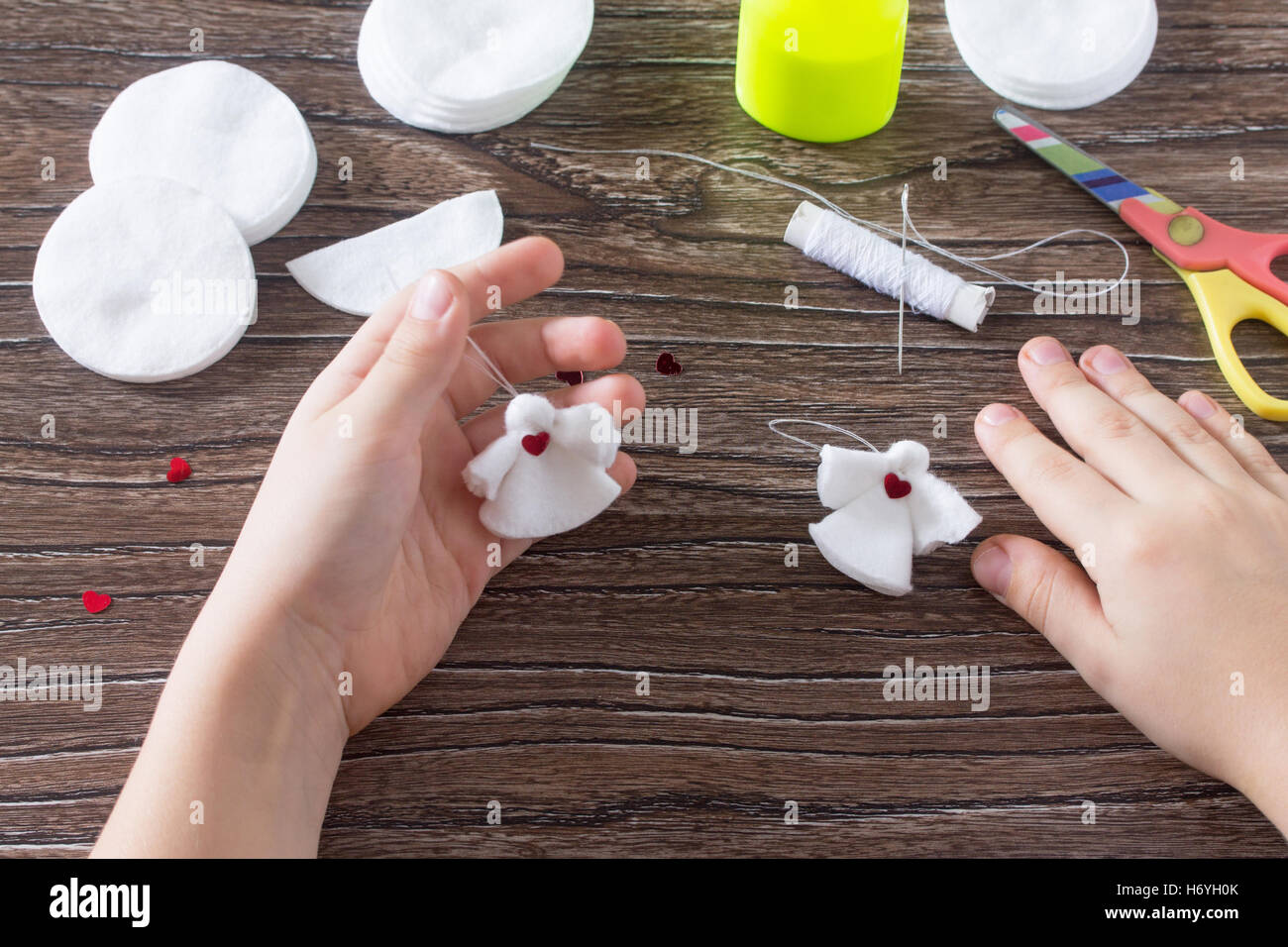 Create Child Christmas gift toy little angel in Christmas tree ...