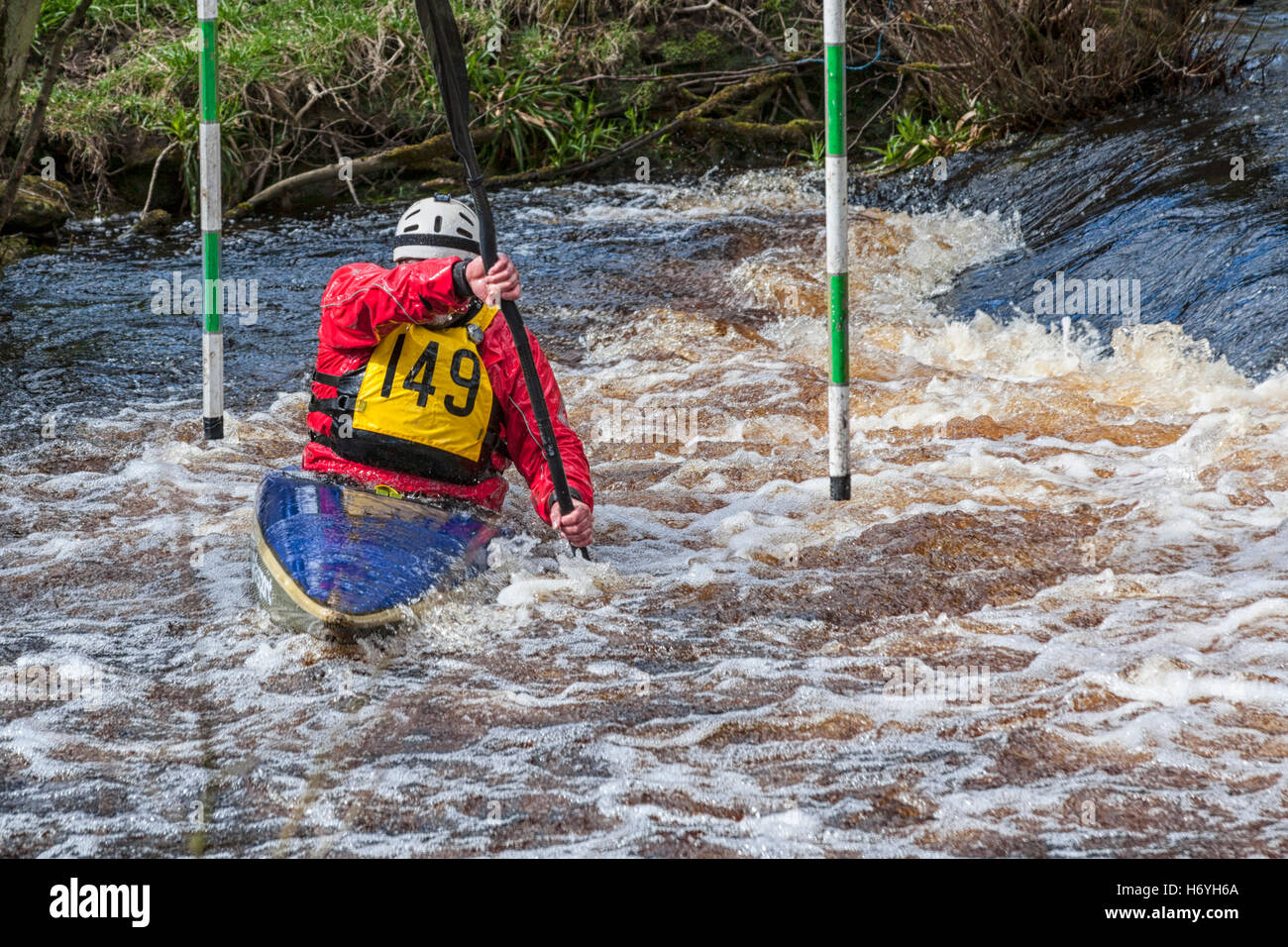 Canoe slalom race Stock Photo - Alamy